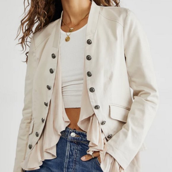 Free People | Jackets & Coats | Free People Ruffles Romance Jacket ...